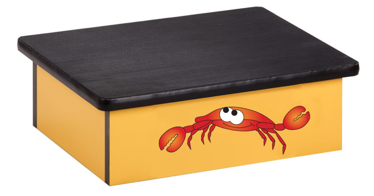 Ocean Crab, Yellow, Laminate Step Stool | Clinton Industries, Inc.