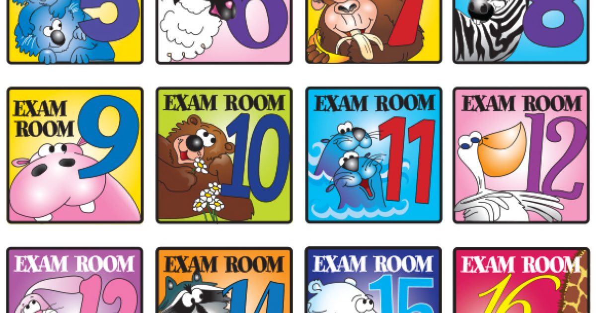 Pediatric Exam Room Sign Set 1 through 20 | Clinton Industries, Inc.