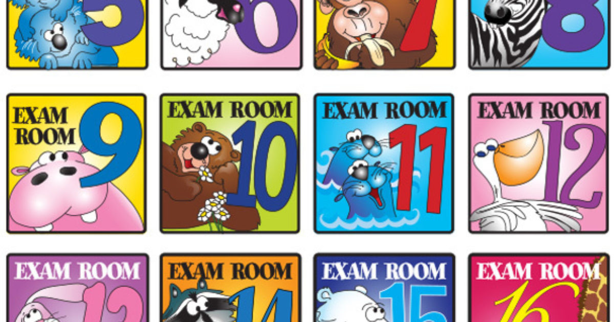 Pediatric Exam Room Sign Set 1 through 20 | Clinton Industries, Inc.