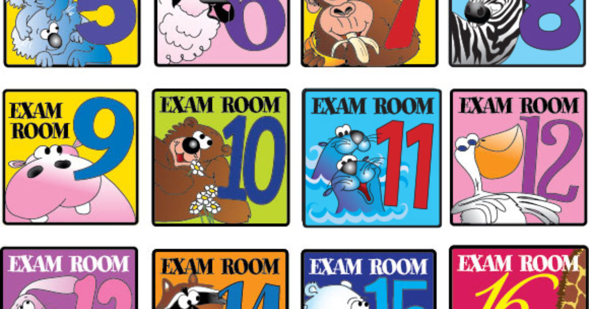 Pediatric Exam Room Sign Set 1 through 20 | Clinton Industries, Inc.