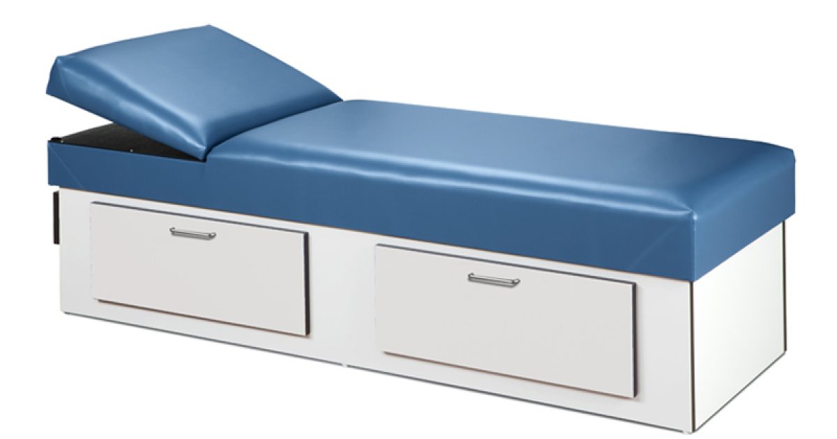 Upholstered Apron Couch with Double Drawer… | Clinton Industries, Inc.